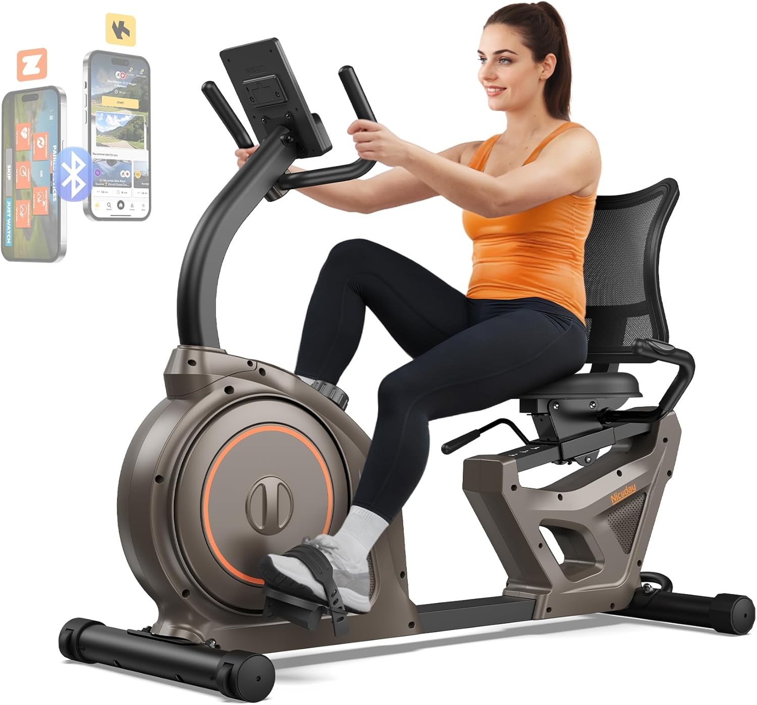 Niceday Recumbent Exercise Bike 400lbs App LCD Heart Monitor – unckt
