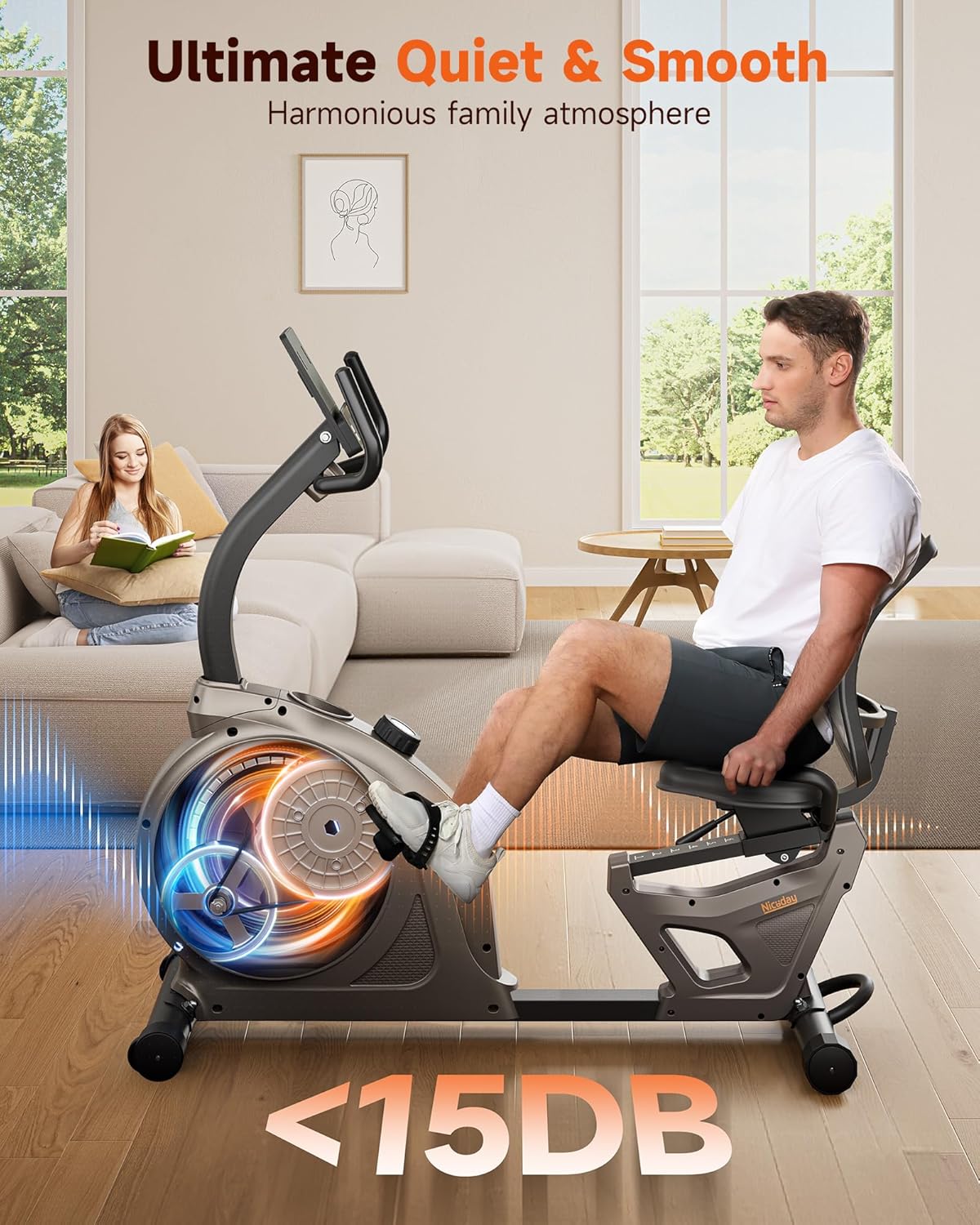 Niceday Recumbent Exercise Bike 400lbs App LCD Heart Monitor – unckt