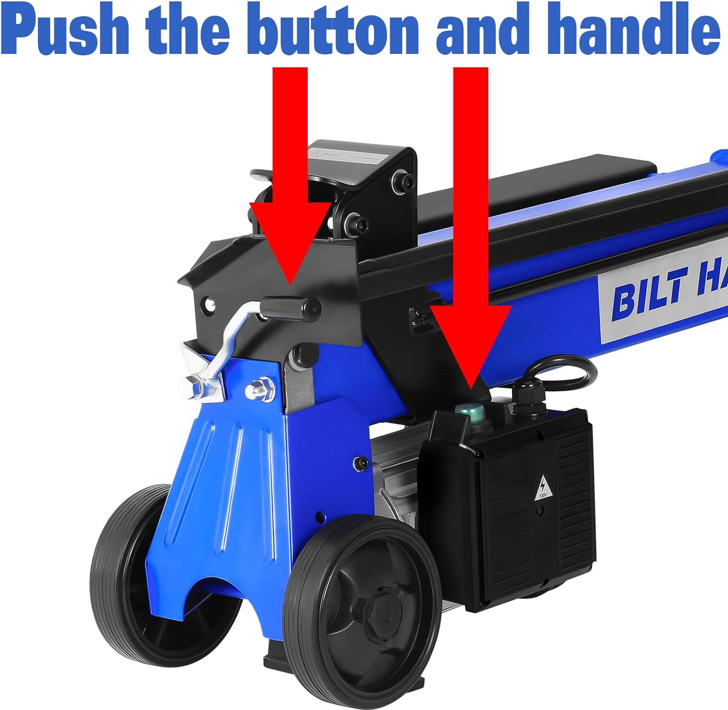 BILT HARD Electric Log Splitter 6.5-Ton 15Amp Horizontal Hydraulic Ram ...