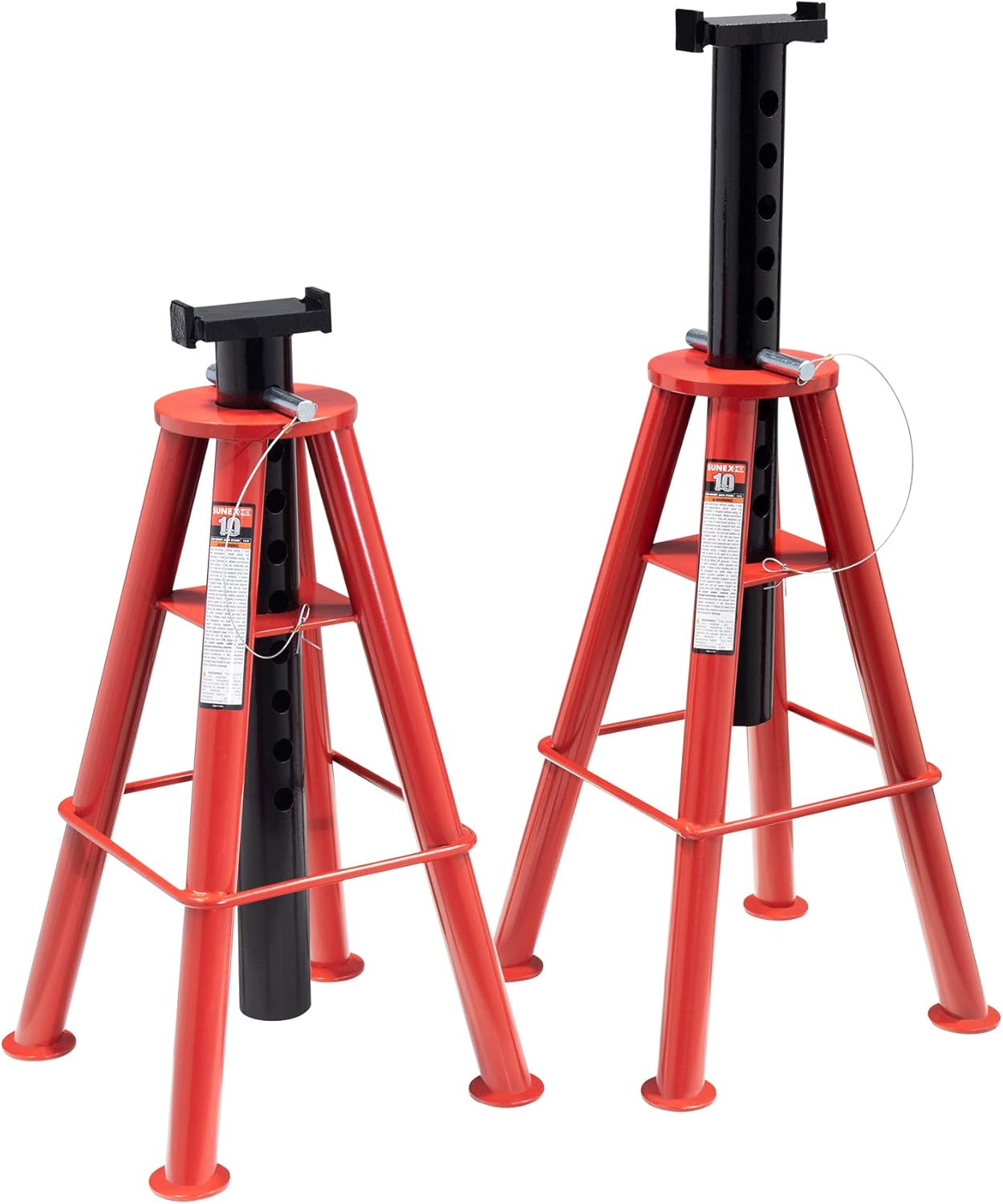 Sunex 1410 10-Ton Jack Stands, High Height, Pin Type, Pair – functy