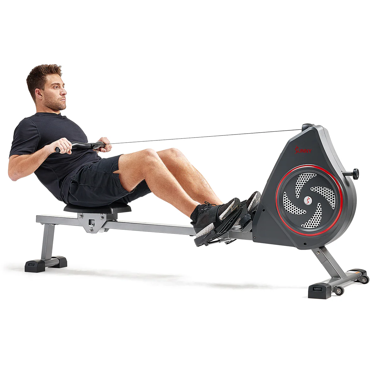 Smart Premium Air and Magnetic Resistance Exercise Rowing Machine – sythne