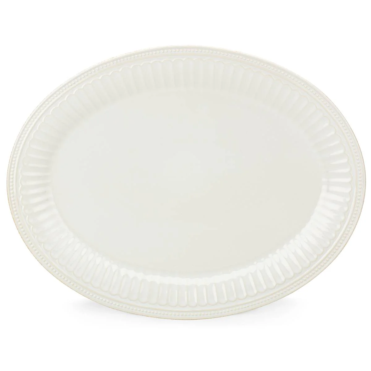 French Perle Groove White Platter – lneox