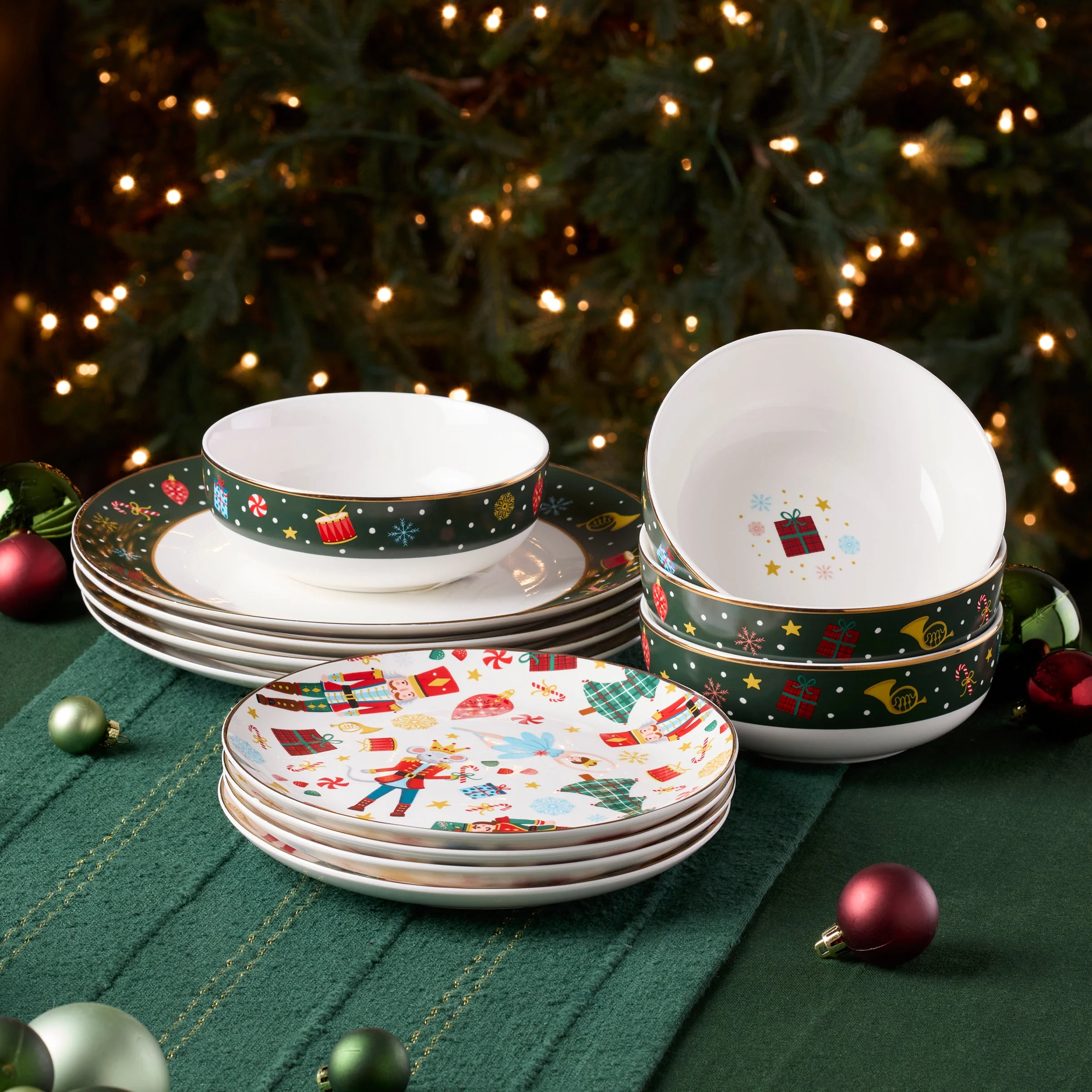 Nutcracker Ballet 12-Piece Dinnerware Set – lneox