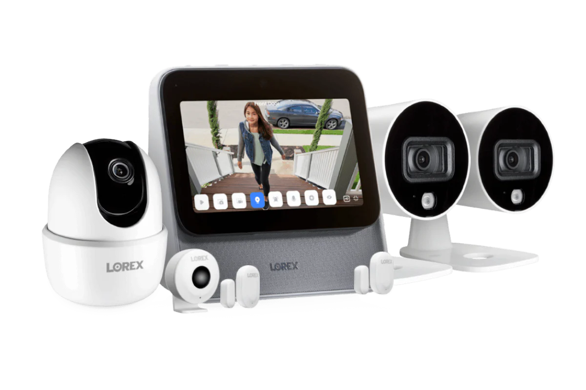 Lorex Smart Home Security Center with 3 Smart Wi-Fi Security Cameras ...