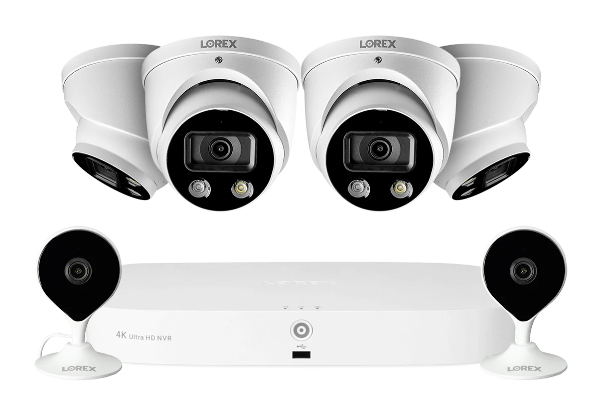 8-Channel NVR Fusion System with Four Smart Deterrence IP Dome Security ...