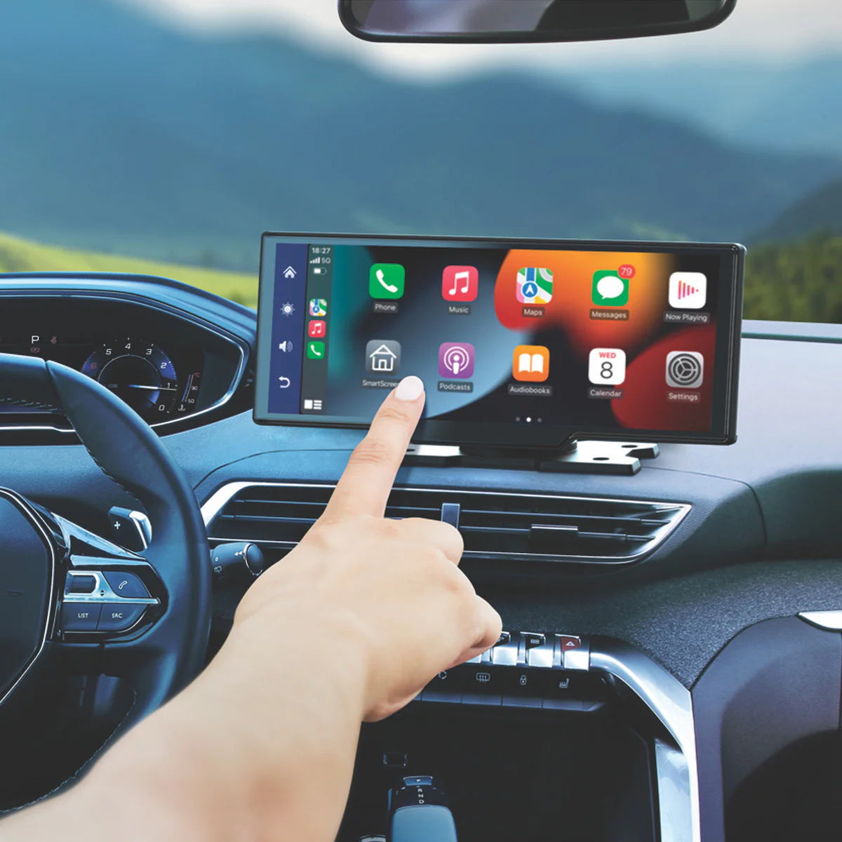 Car and Driver 10” Wireless Apple CarPlay and Android Auto Dash Mount ...