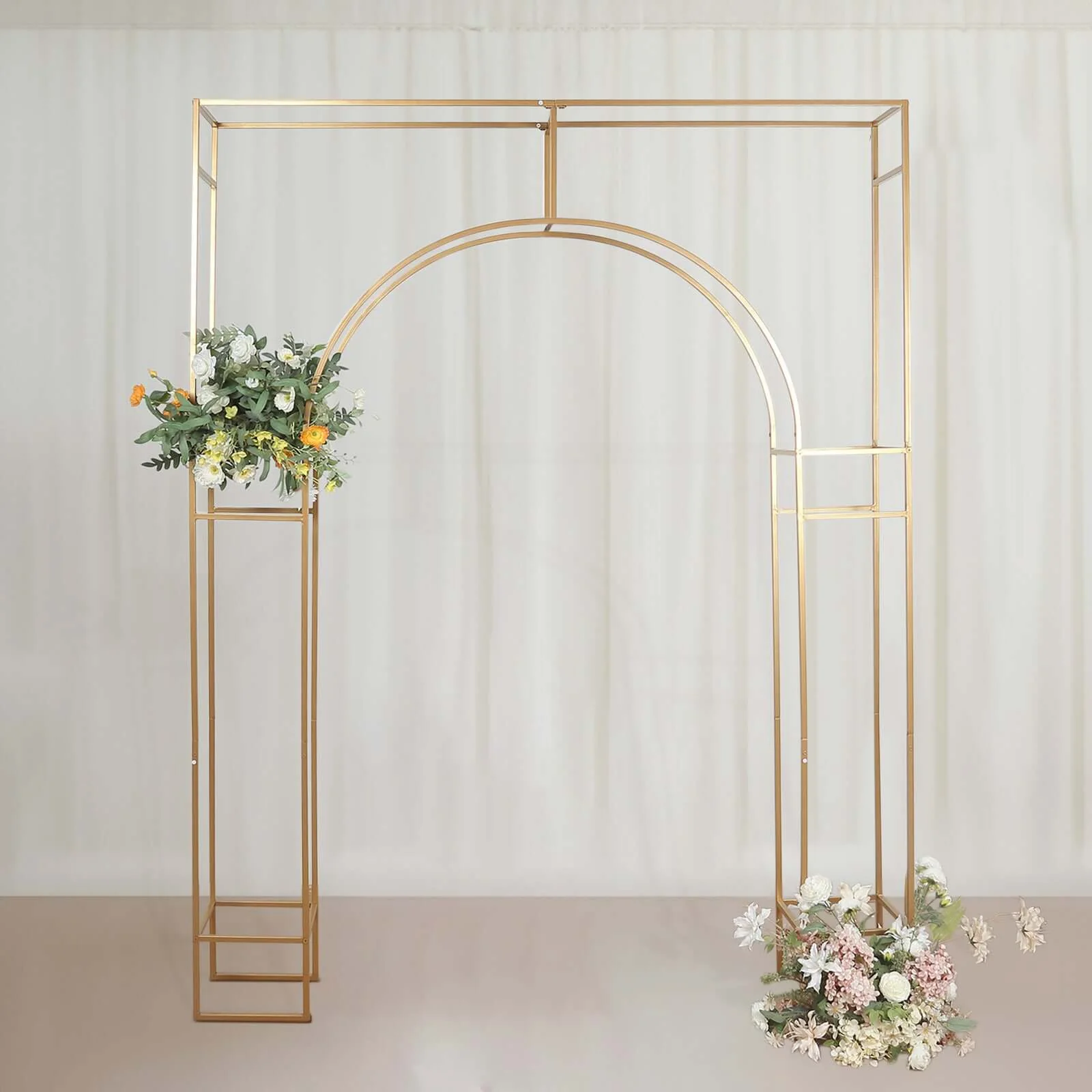 8ft Heavy Duty Gold Metal Rectangular Wedding Arch in Arc de Triomphe ...