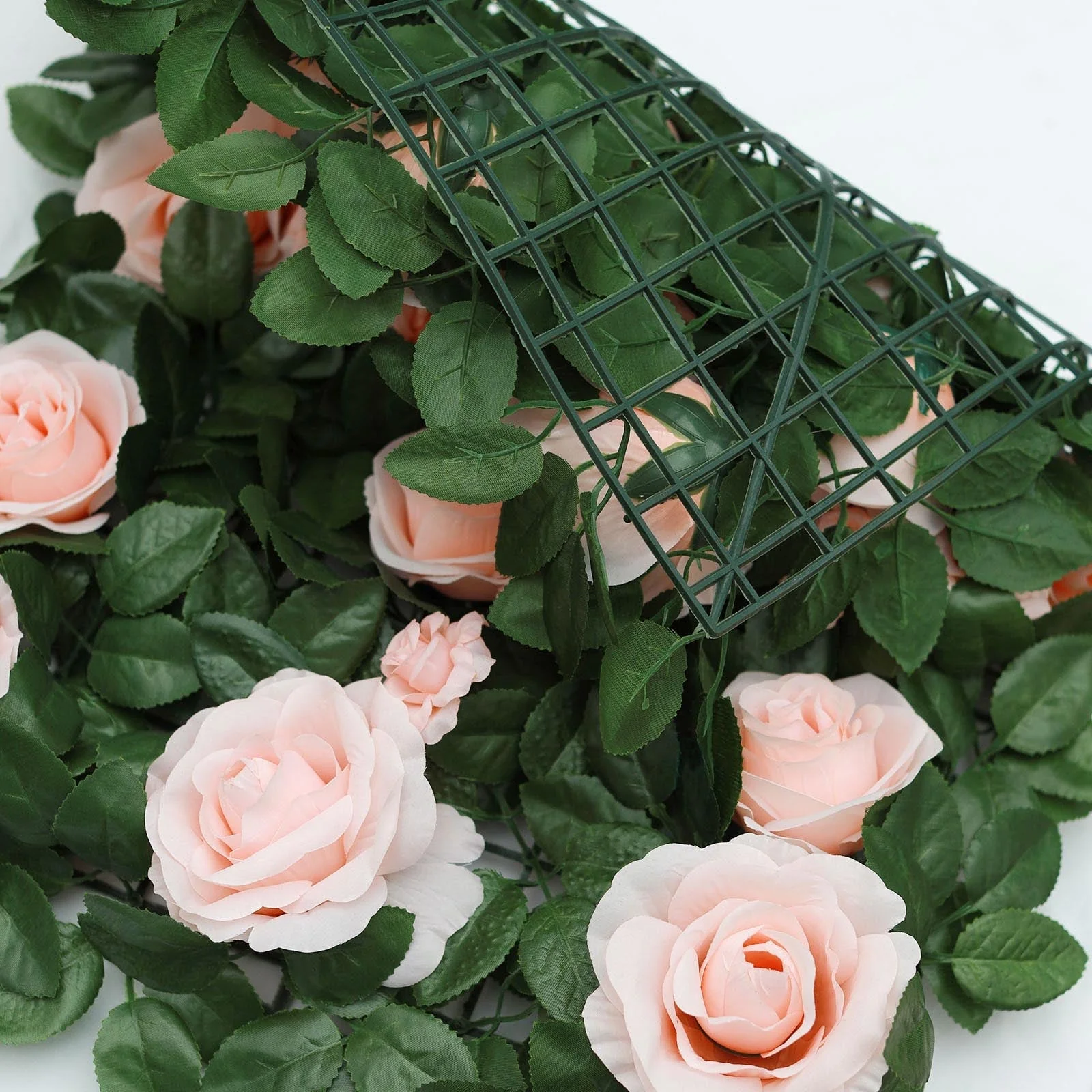 4 Pack 12 Sq ft. Easy-Install Blush Silk Rose Flower Mat Wall Panel ...