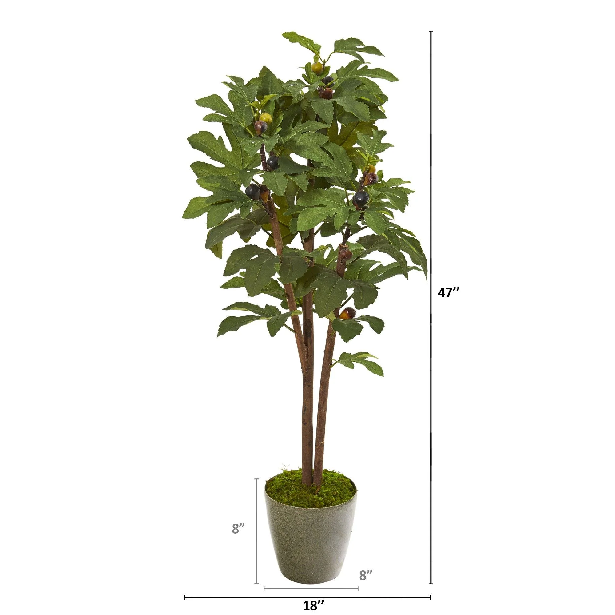 47” Fig Artificial Tree in Green Planter – nayntalu