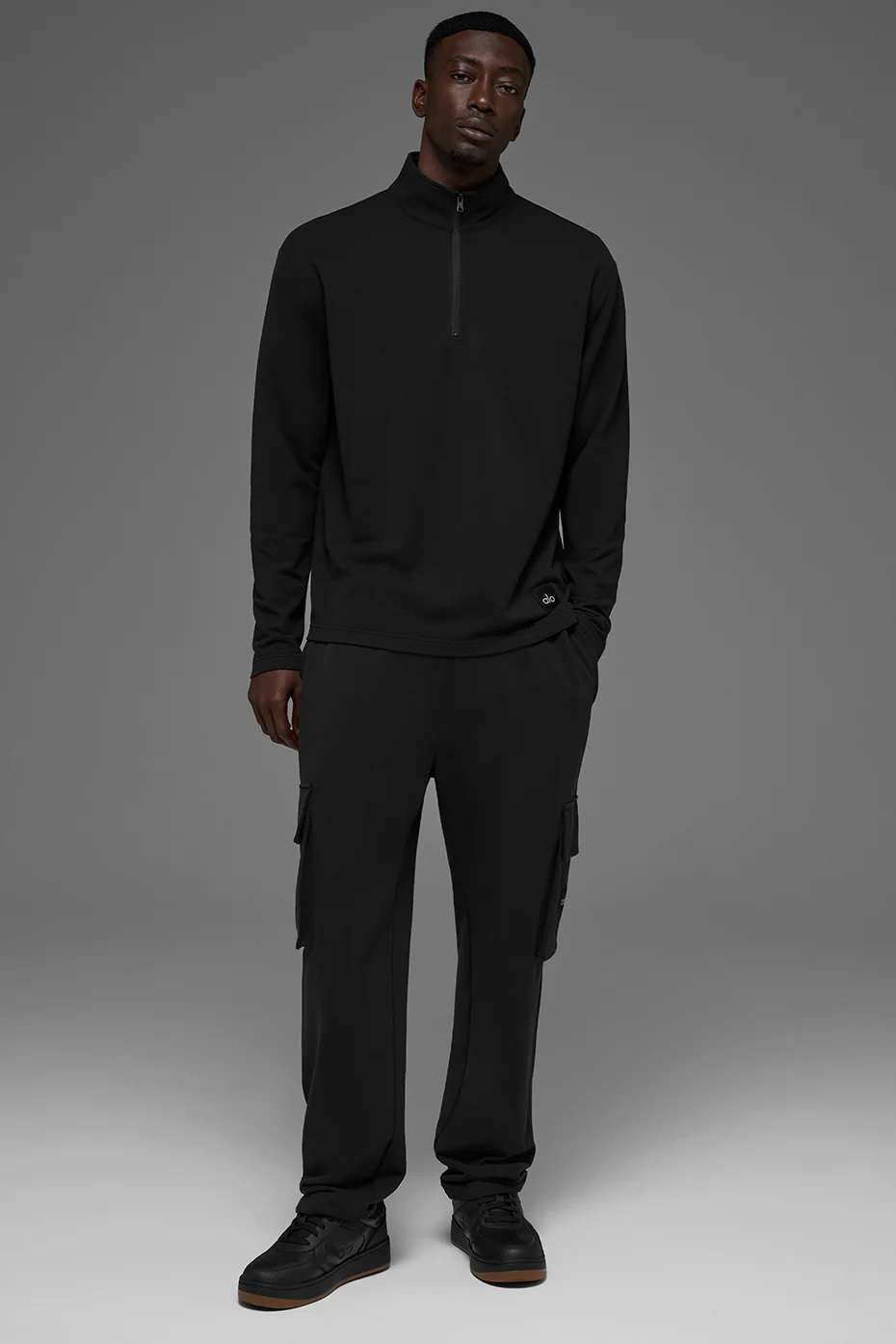 Double Take Long Sleeve 1/4 Zip – Black – alog
