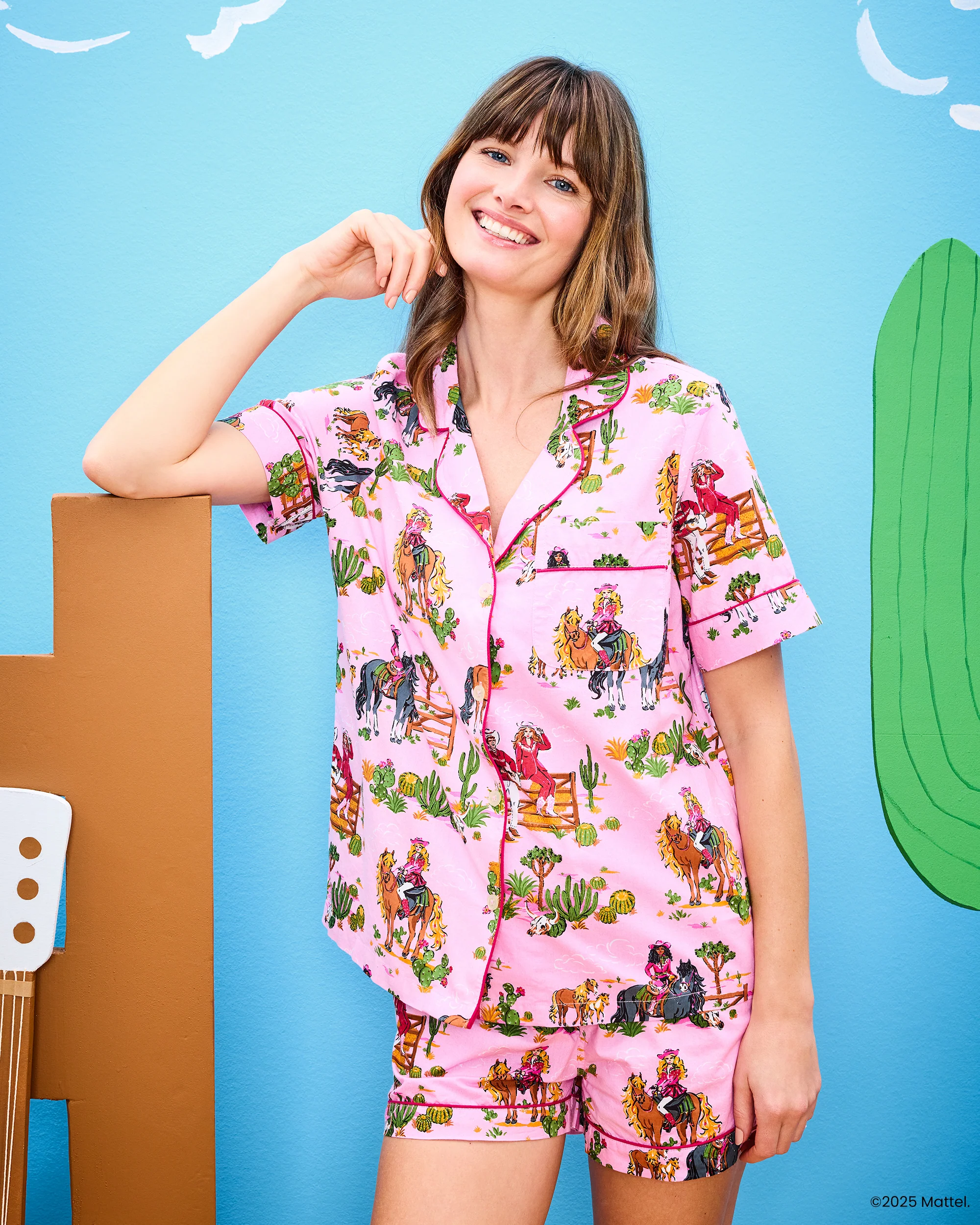 Barbie™ + Printfresh Western Barbie – Short PJ Set – Cowgirl Pink – pntesh