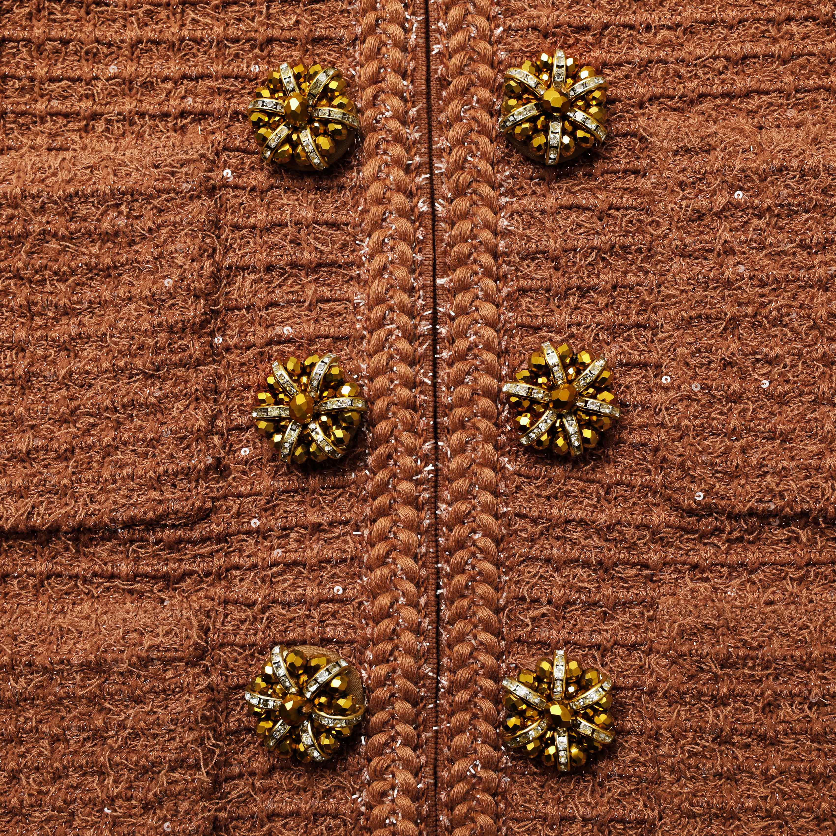 Brown Textured Knit Jacket – slptat