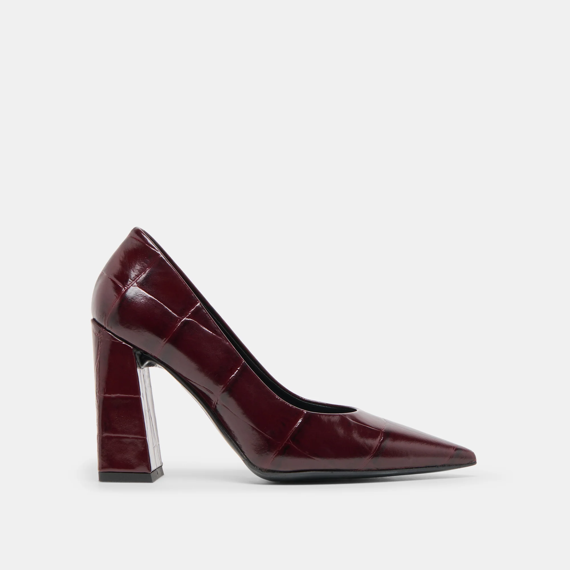 MISTY HEELS BURGUNDY CROCO EMBOSSED LEATHER – crmbdct