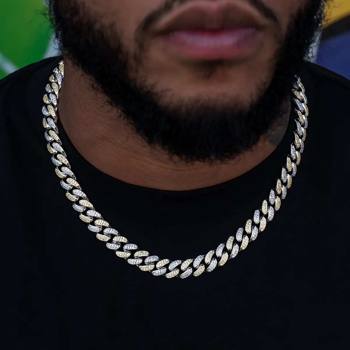 GLD Diamond Cuban Link Chain in White/Yellow Gold- 12mm – gdel