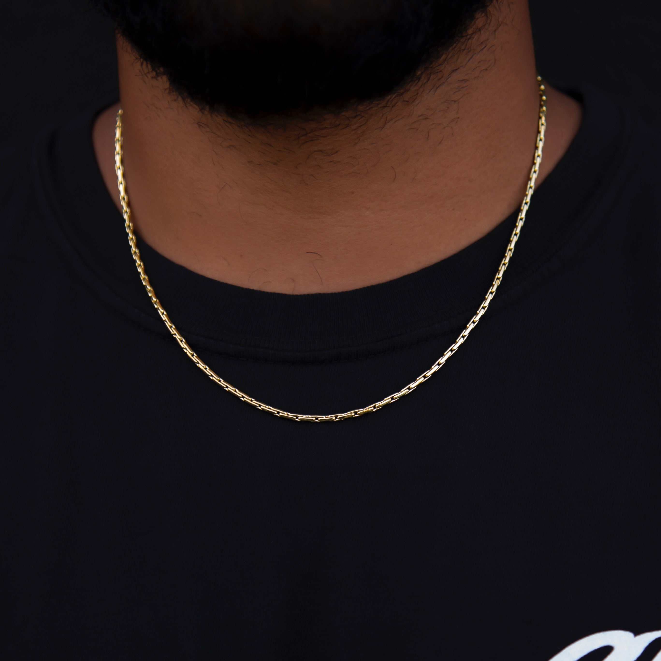 2mm Triangular Link Chain – Yellow Gold – gdel