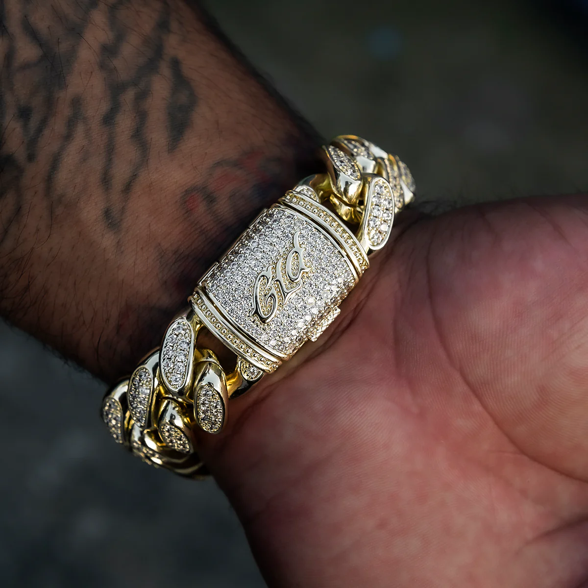 GLD Diamond Cuban Link Bracelet in Yellow Gold- 19mm – gdel