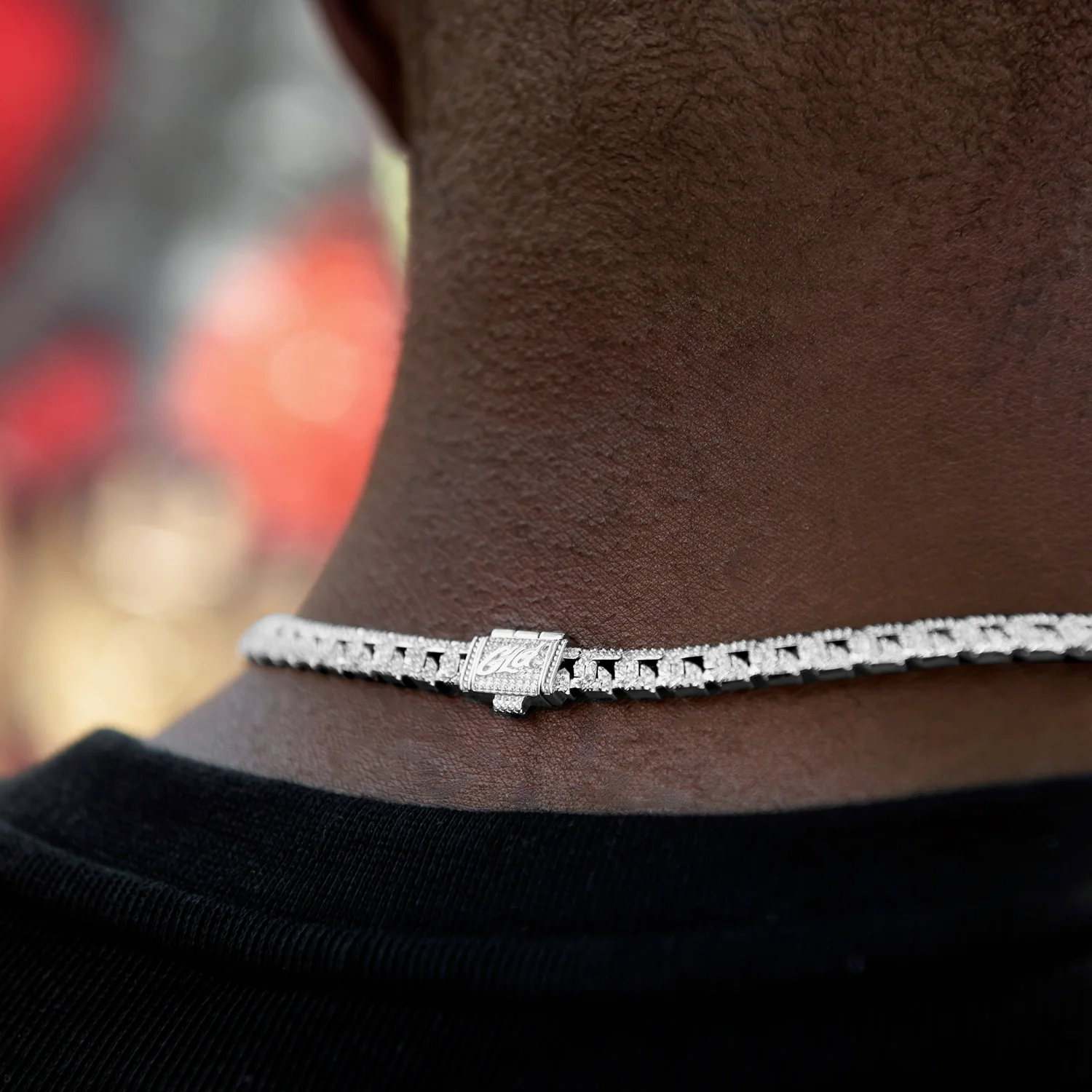 Micro Iced G-Link Chain in White Gold – gdel