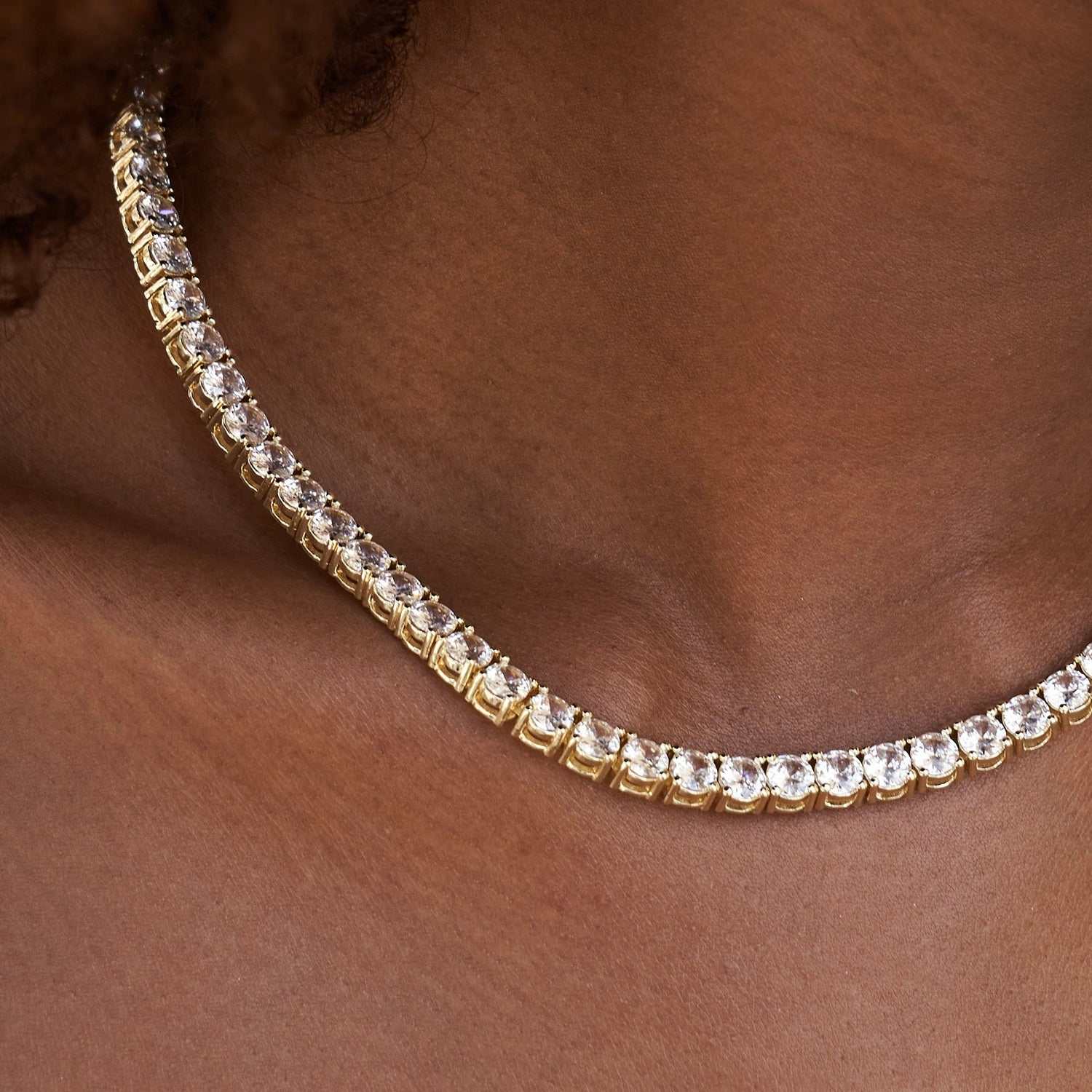 GLD Diamond Tennis Necklace in Yellow Gold- 5mm – gdel
