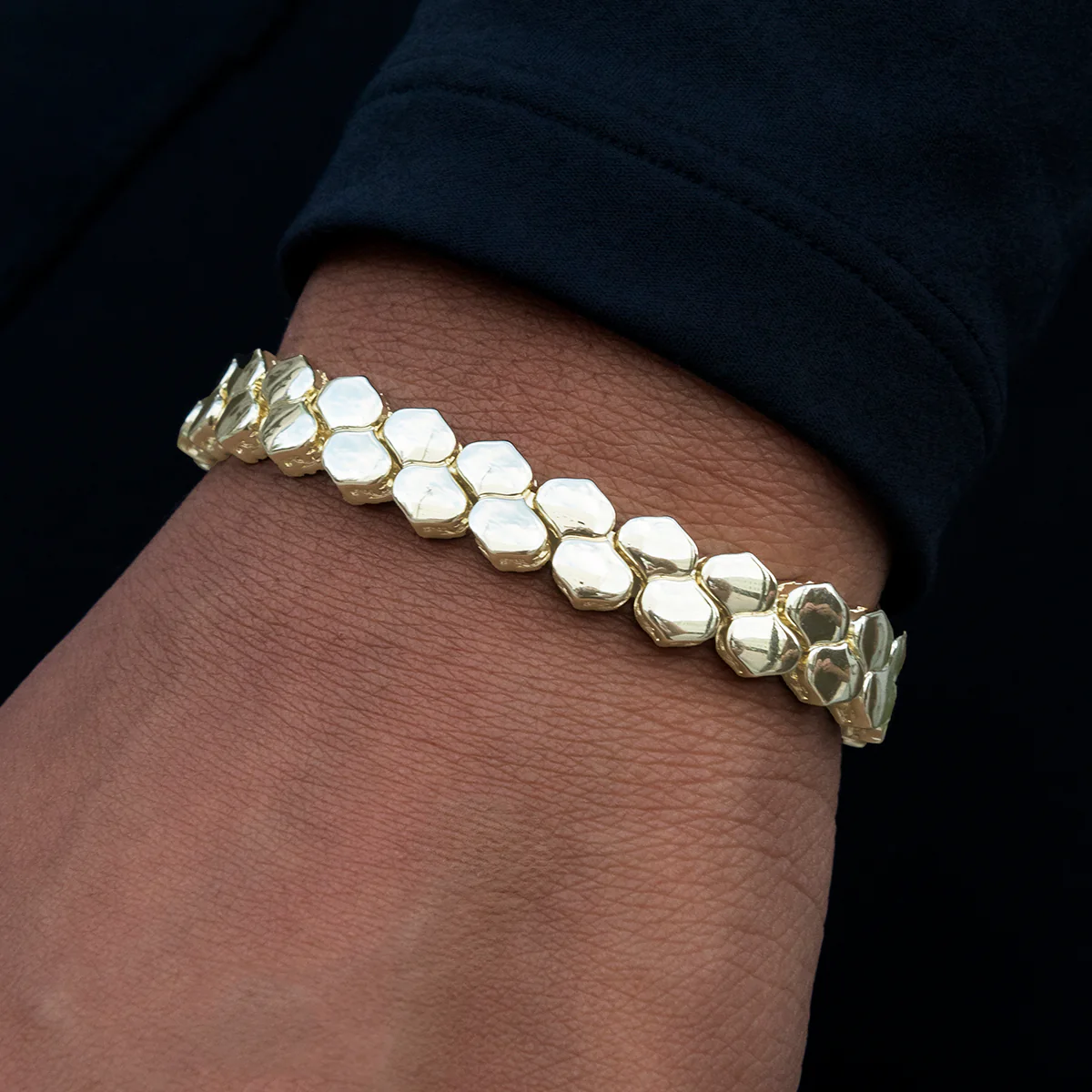 Flat Snake Link Bracelet in Yellow Gold-4mm – gdel