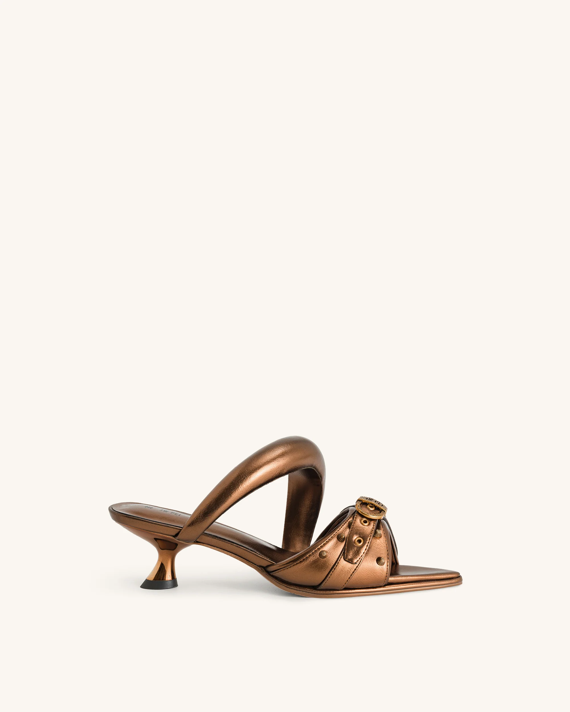Sara Studded Metallic Mule – Gold – jpiwe