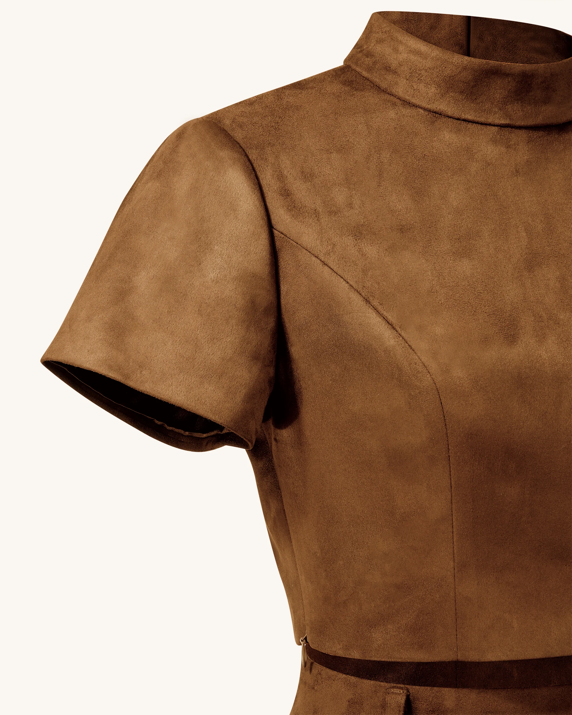 Grace Faux Suede Crop Top and Mini Skirt Set – Camel – jpiwe