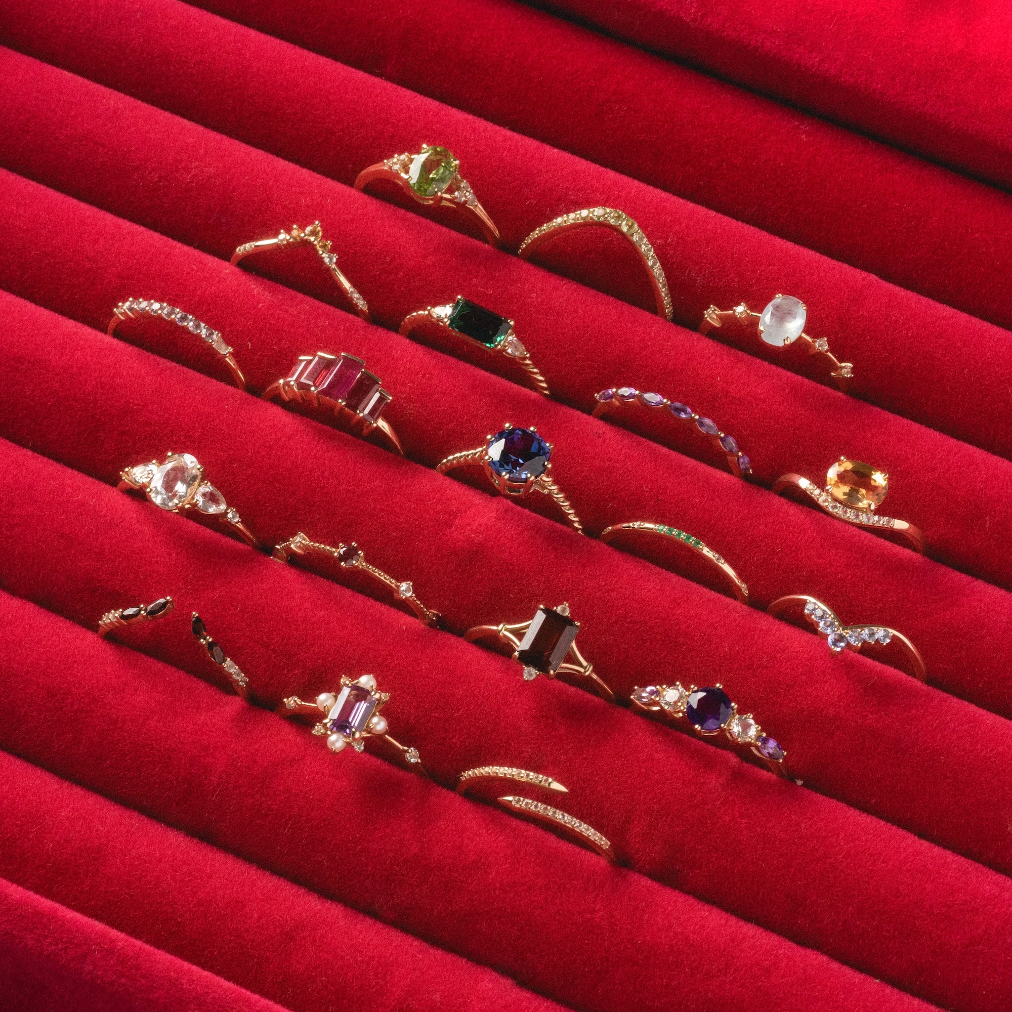 Solid Gold 2025 July Capsule Ruby Ring Set with Free Gift – lcaecti