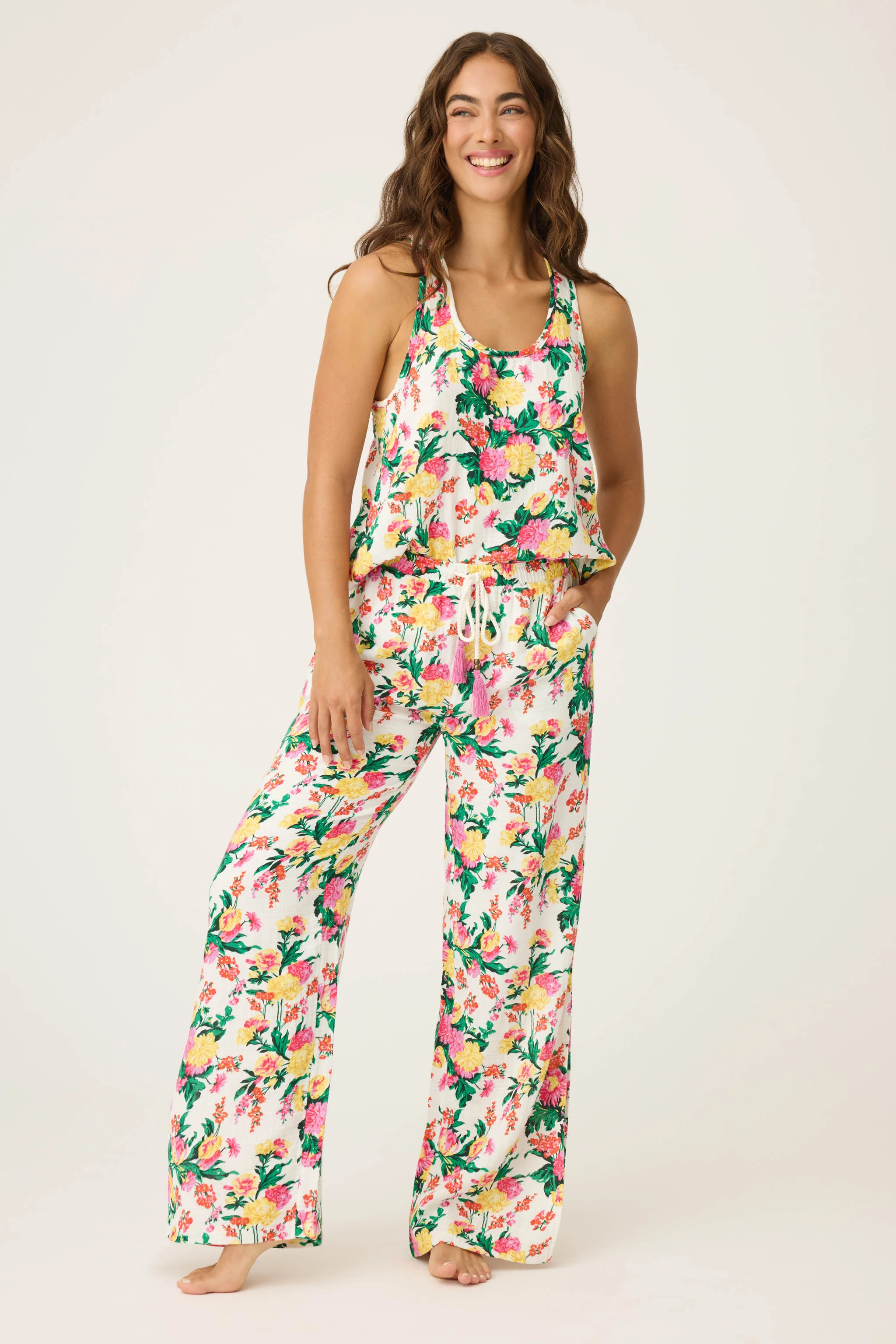 Tropical Floral Print PJ Set – pavage