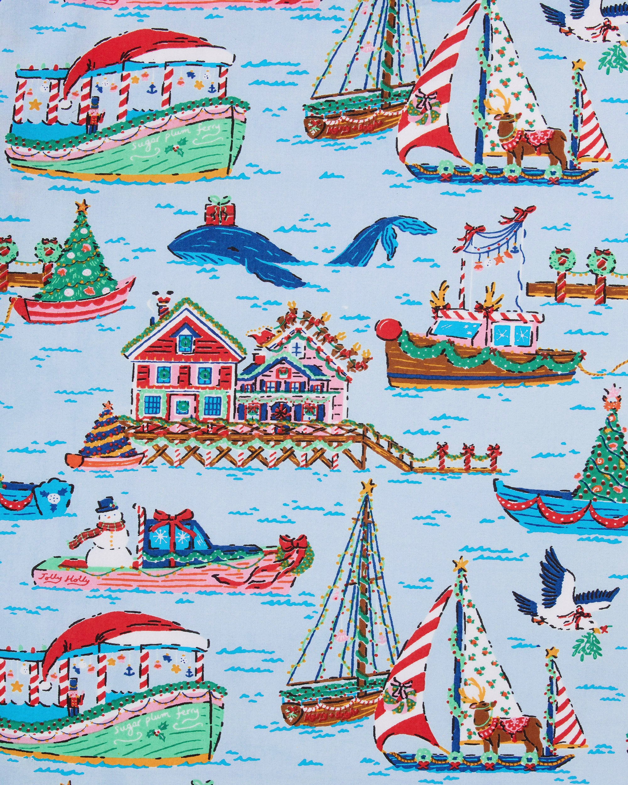 Sugar Plum Ferry – Robe – Blue Sailboat – pntesh