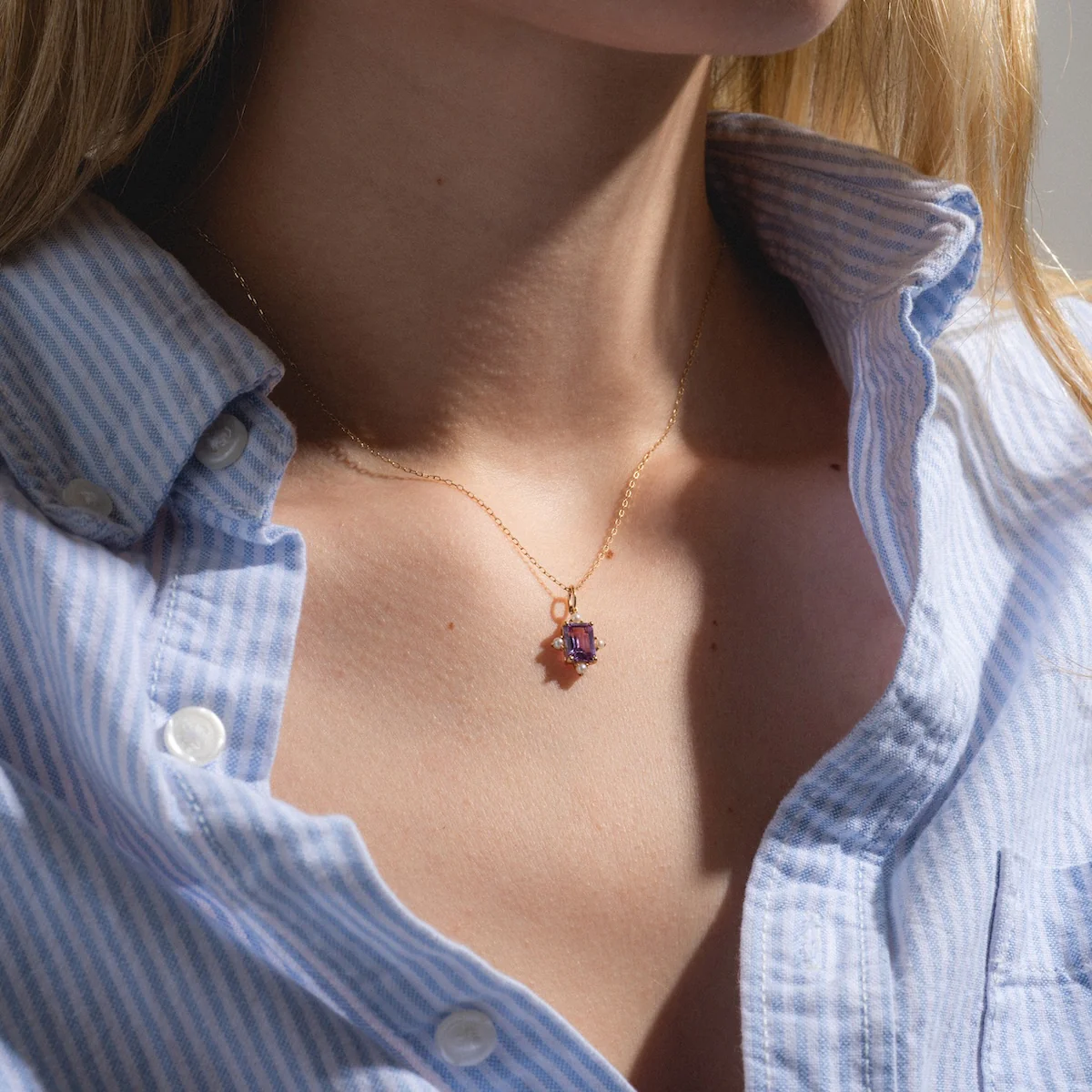 Solid Gold 2025 June Capsule Alexandrite and Pearl Statement Set with ...