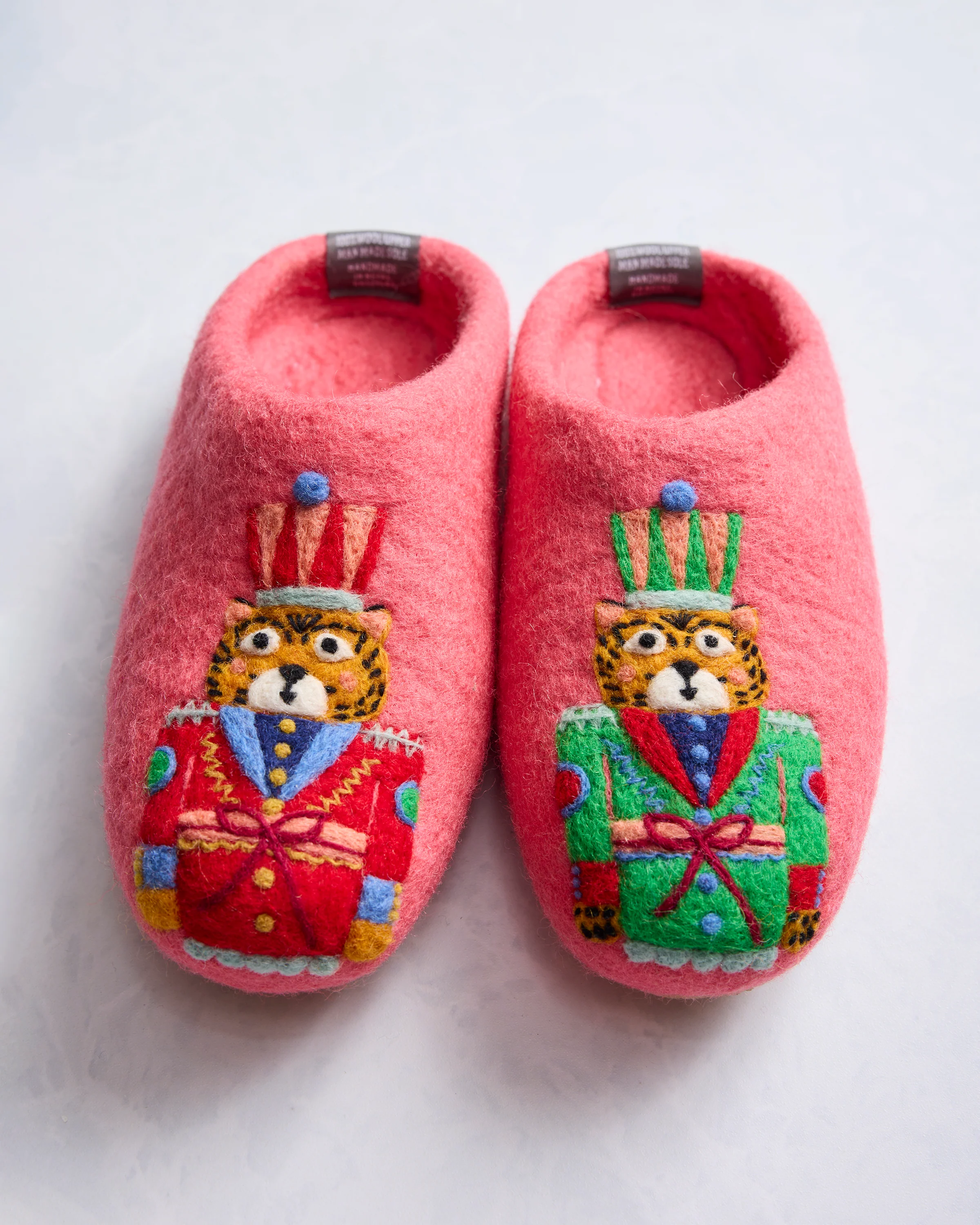 French Knot X PF Slipper – Leopard Nutcracker – Pink Candy Cane – pntesh