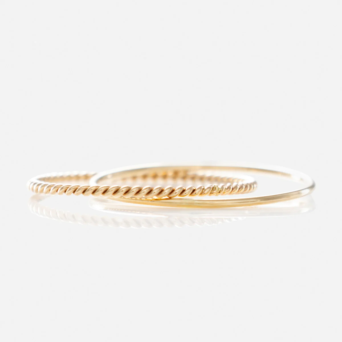 Solid Gold Crossover Ring Set – lcaecti